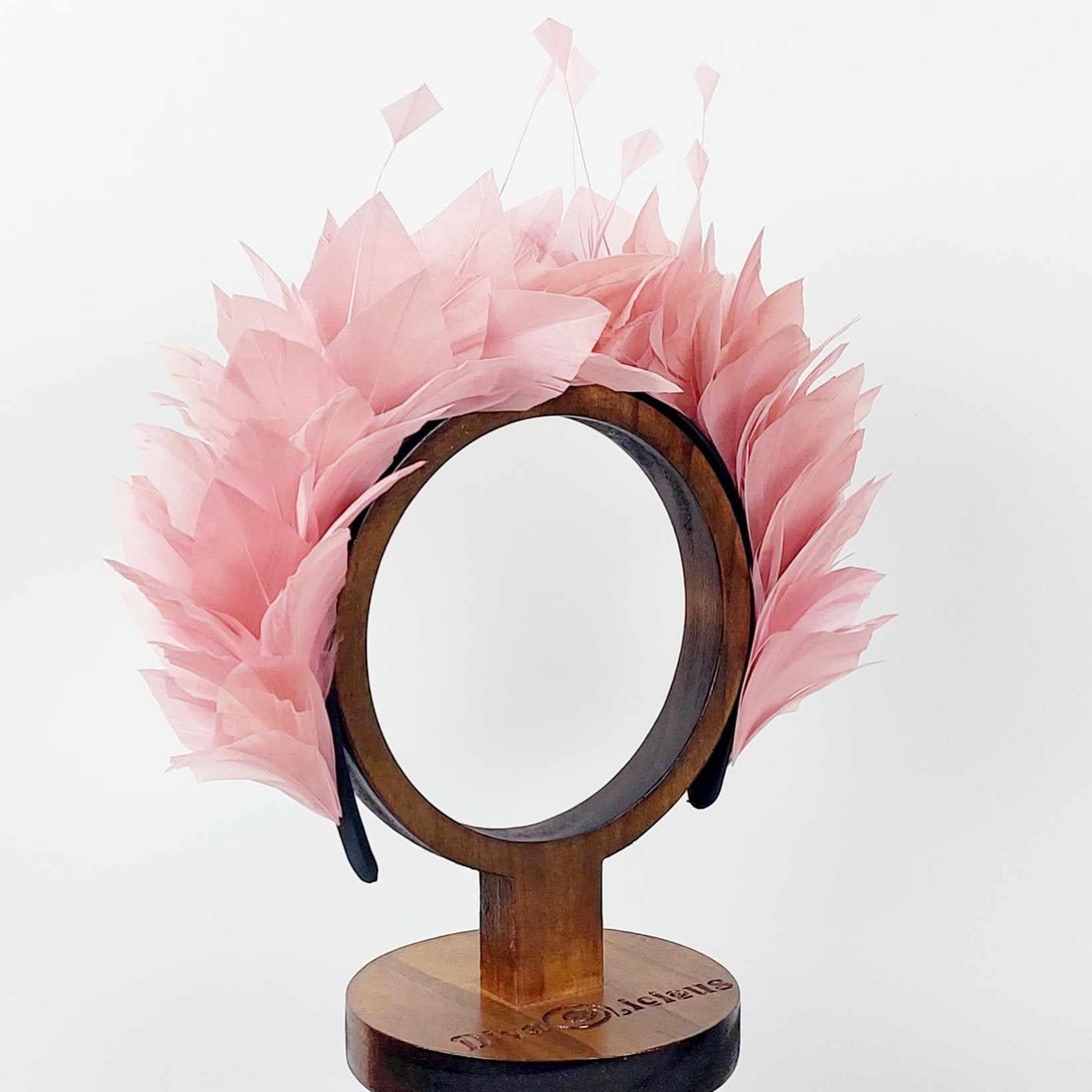 Dusty Rose Pink Feather Crown for Wedding Feather Fascinator for Races ...