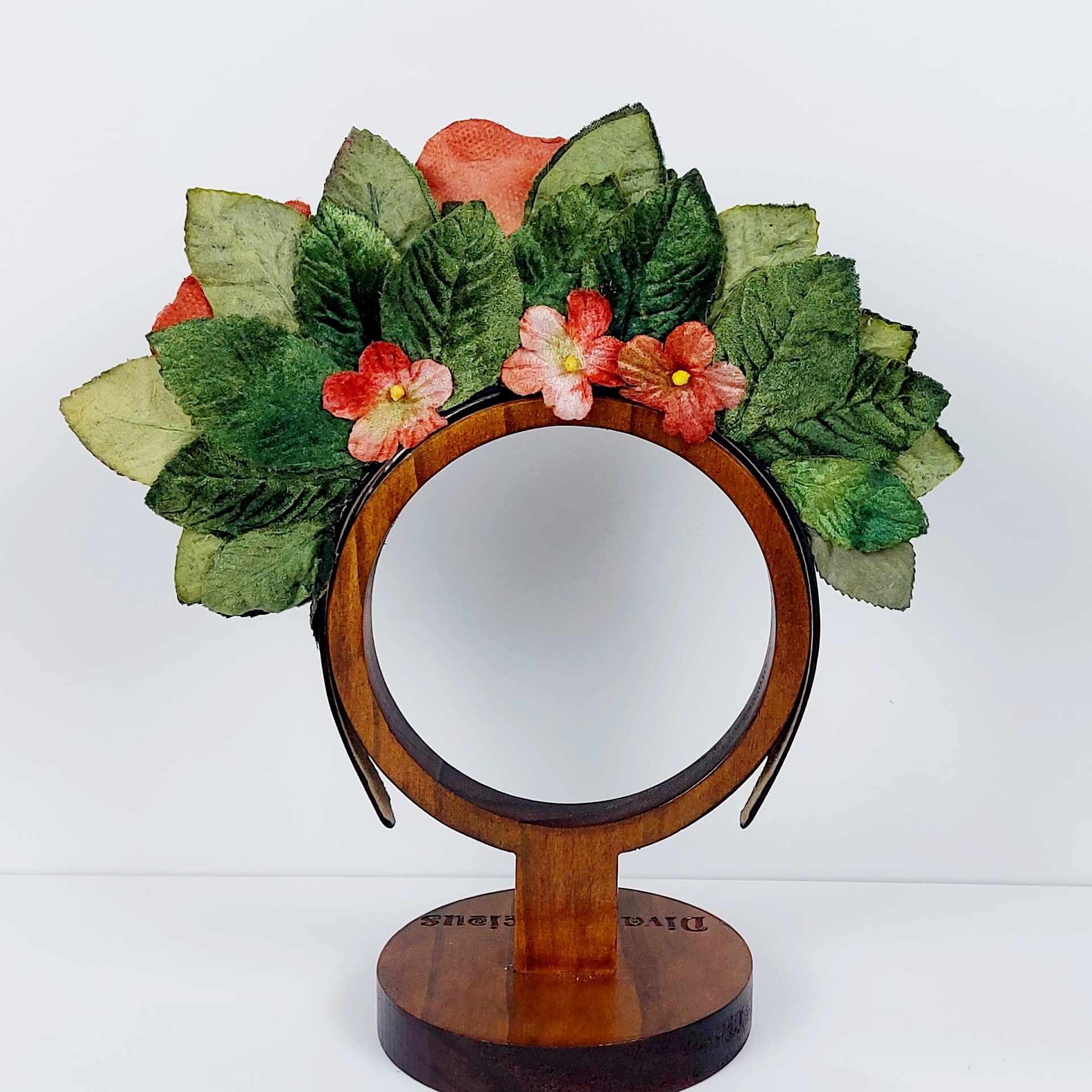 Rust Orange Velvet Rose Headpiece for Races Flower Headband for Wedding ...