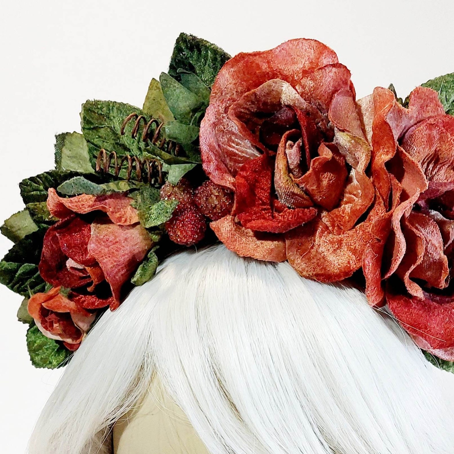 Rust Orange Velvet Rose Headpiece for Races Flower Headband for Wedding ...