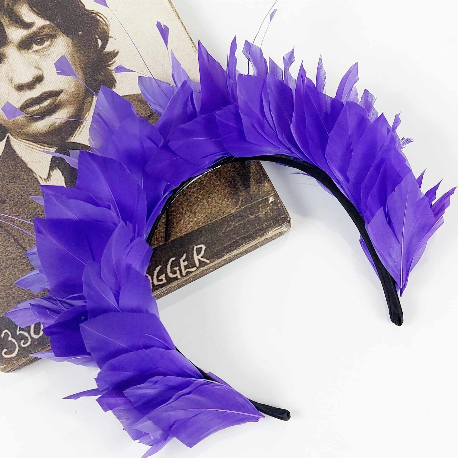 Purple Feather Crown for Races Feather Fascinator for Weddings Feather ...