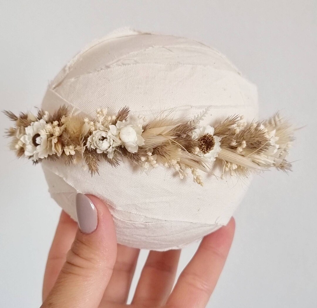 Lara Flower Daisies Boho Halos Pampas Newborn Tieback - Etsy