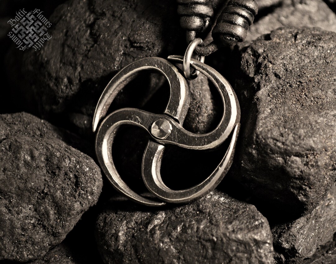 Pagan Sunwheel Pendant, Blacksmith Made / Broken Sun Cross Necklace ...