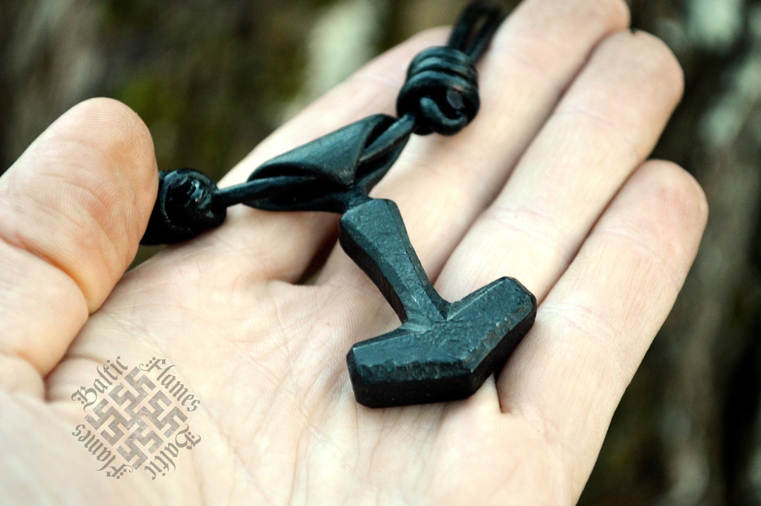 Thor's Hammer Pendant, Hand Forged / Blacksmith Made Mjollnir Necklace ...