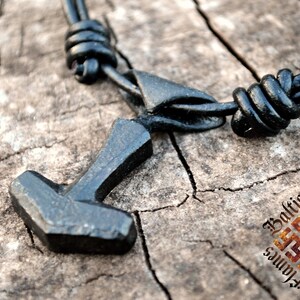 Thor's Hammer Pendant, Hand Forged / Blacksmith Made Mjollnir Necklace ...