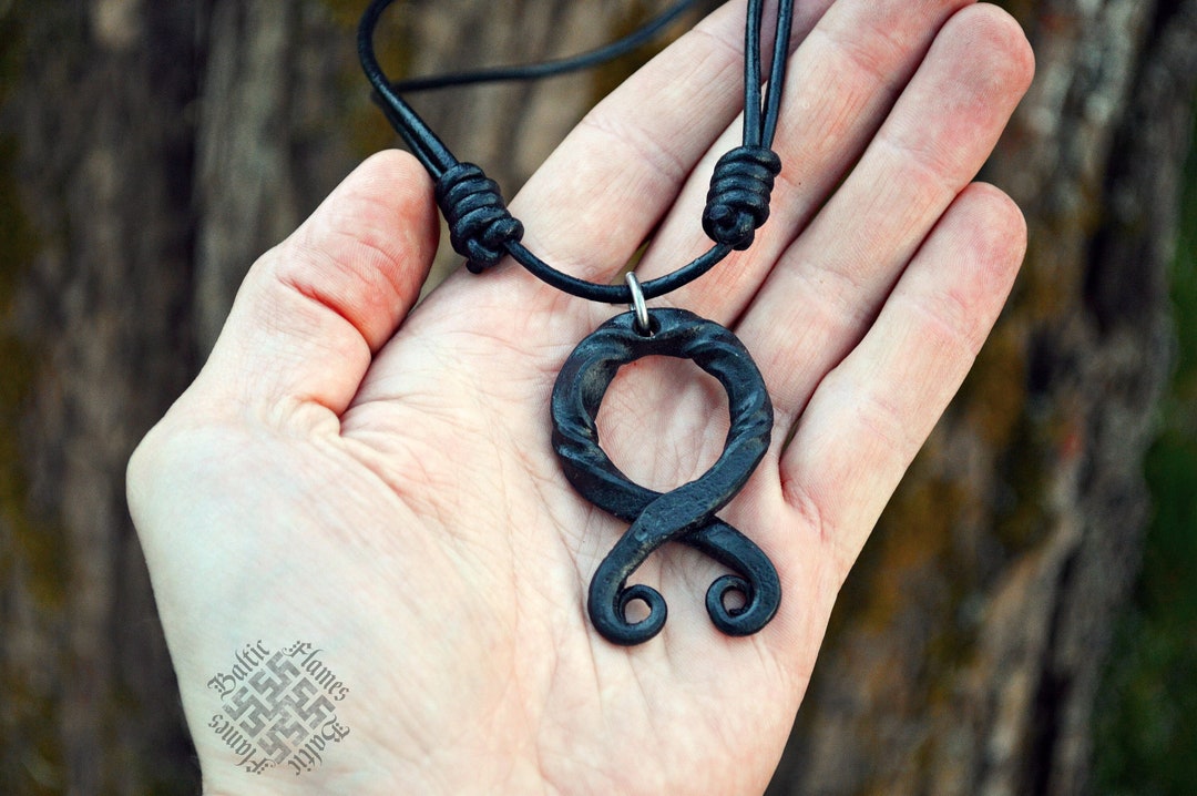 Troll Cross Pendant, Hand Forged / Blacksmith Made Trollkors Amulet - Etsy