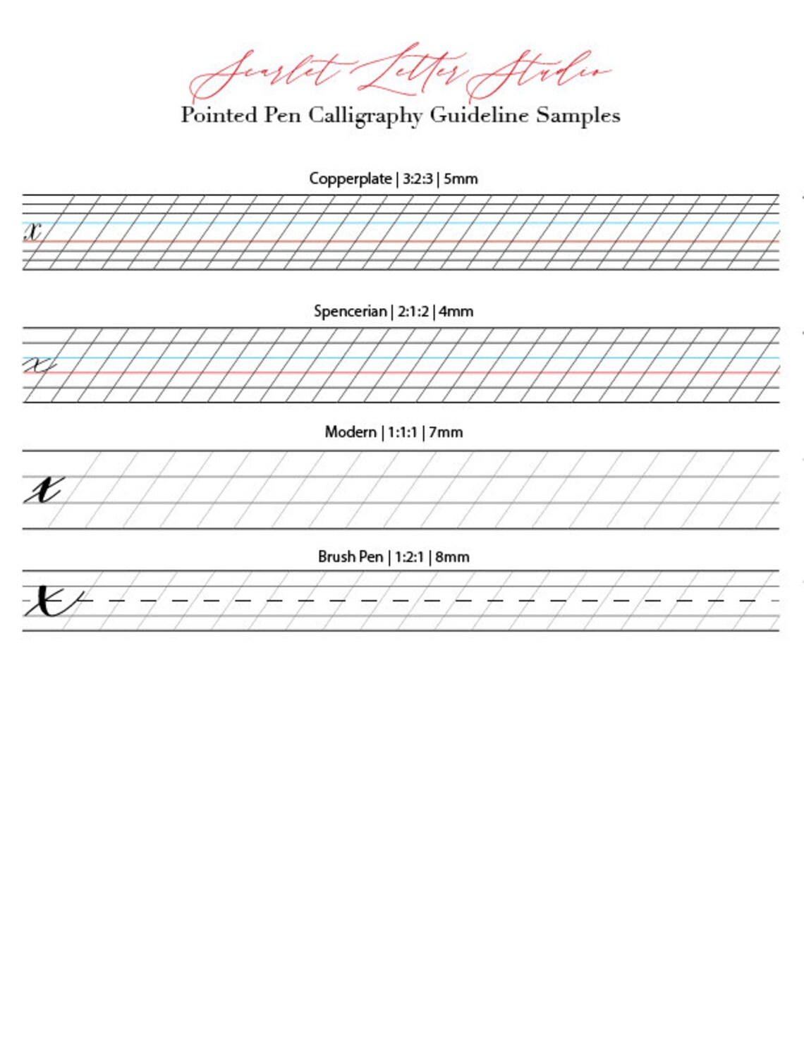 Custom Waterproof Calligraphy Guidelines Reusable Guide Lines - Etsy