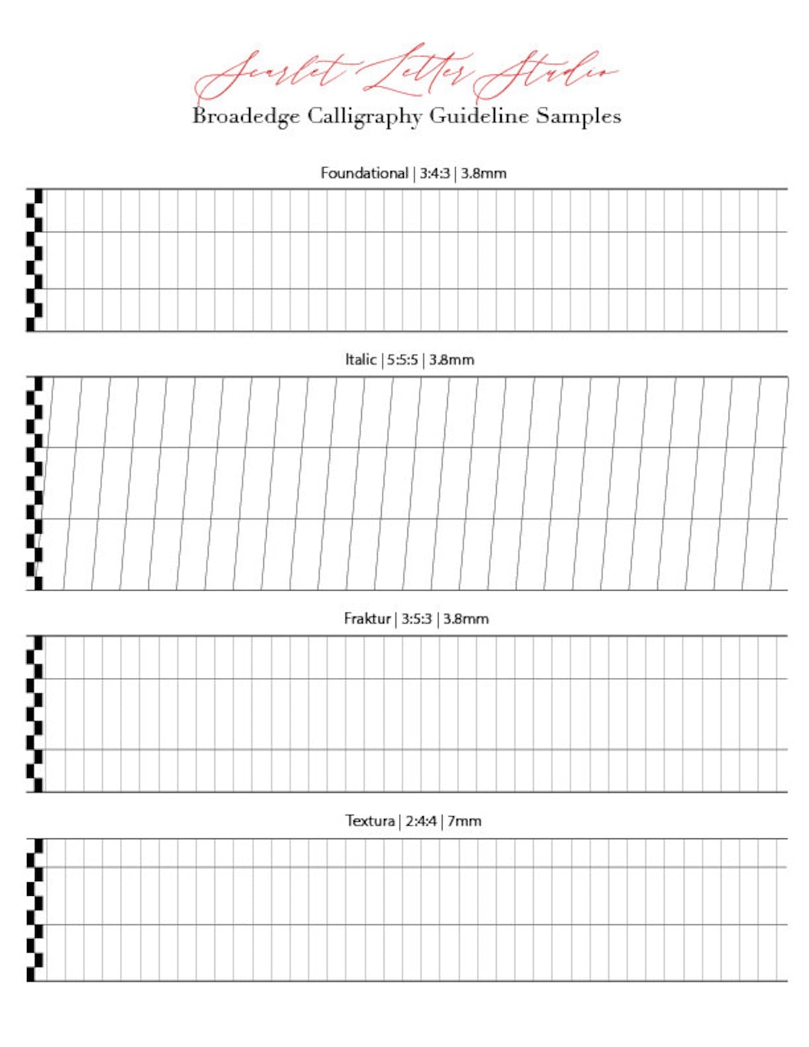 Custom Waterproof Calligraphy Guidelines Reusable Guide Lines - Etsy