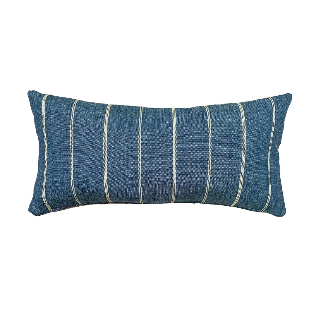 Blue Striped Pillow, Blue Striped Pillow, PEARCE, Blue and Cream Pillow ...