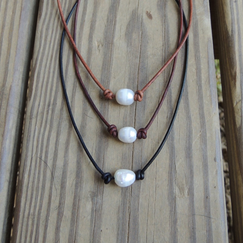 Leather Necklace - Etsy