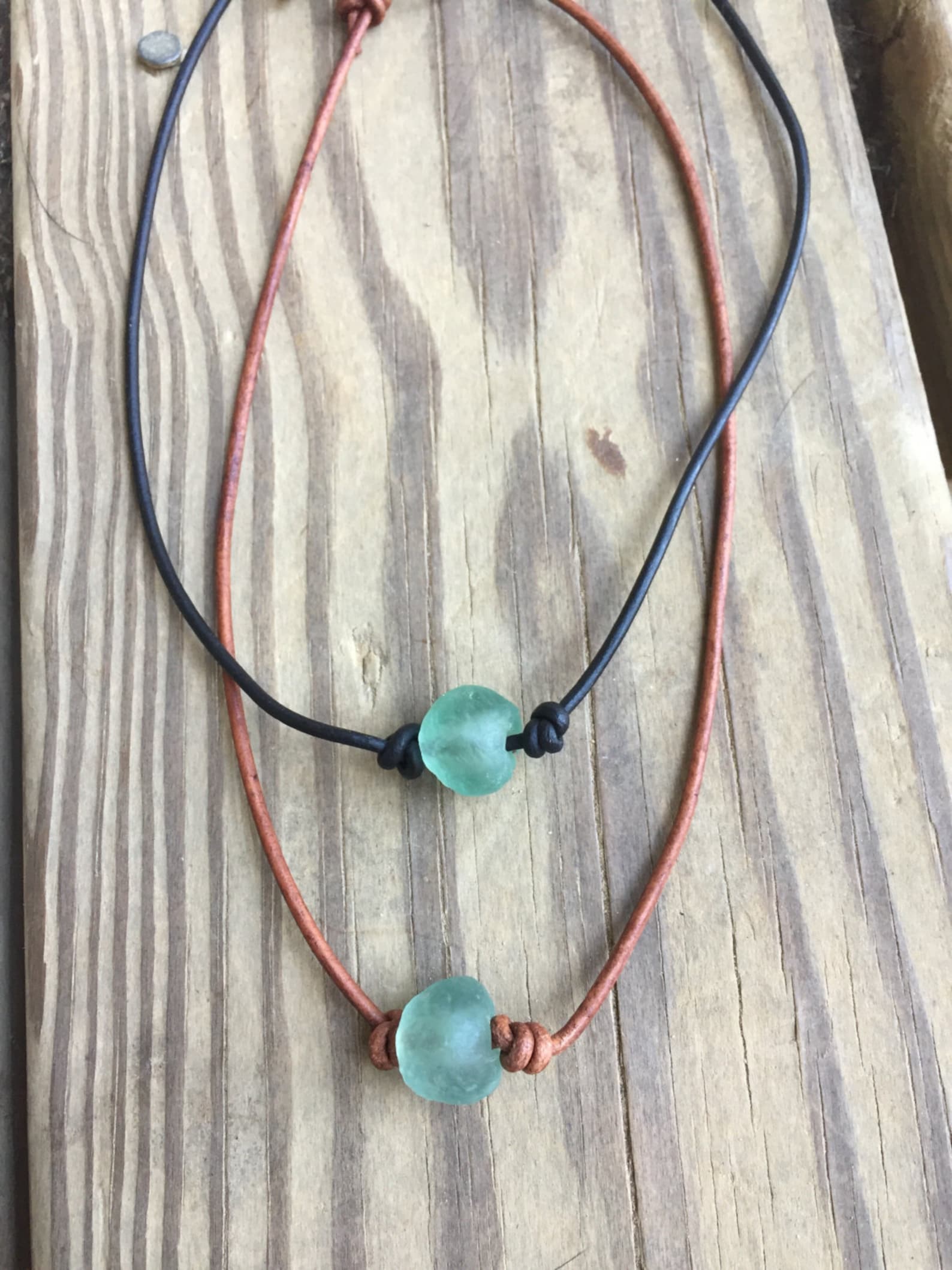 Beach Necklace - Boho Necklace - Beach Glass - Layering Necklace ...