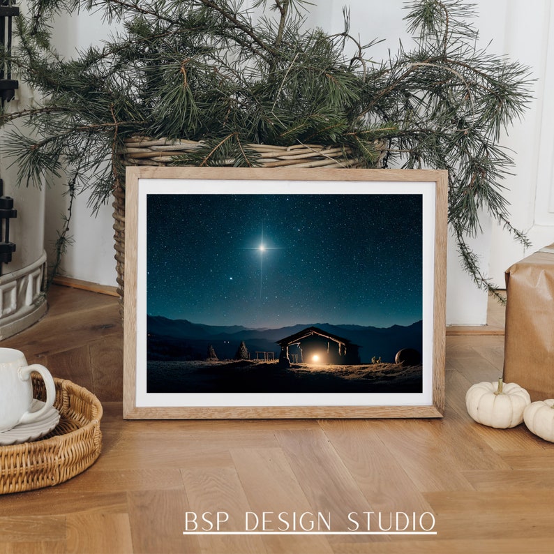 Christian Christmas Wall Art | Star of Bethlehem Nativity Scene ...