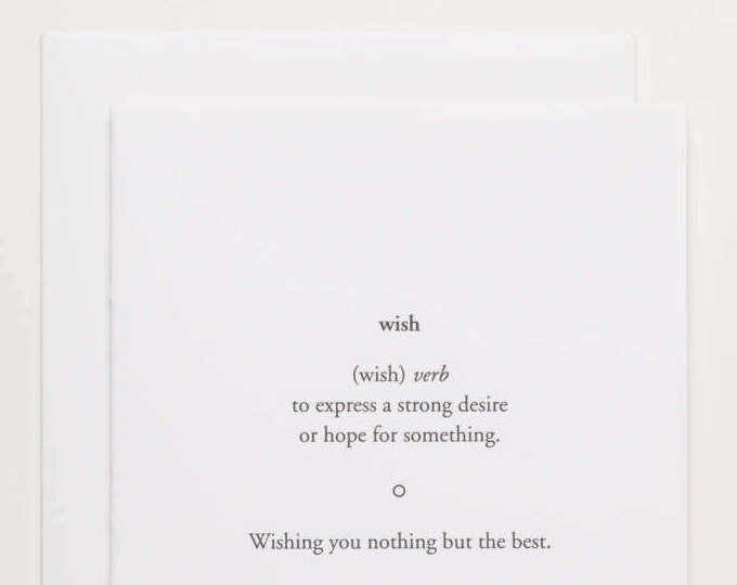 Wish - Definition Card - Wishing You the Best Congratulations Card ...