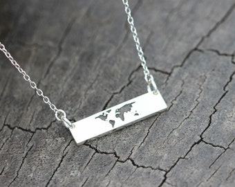 World map necklace | Etsy