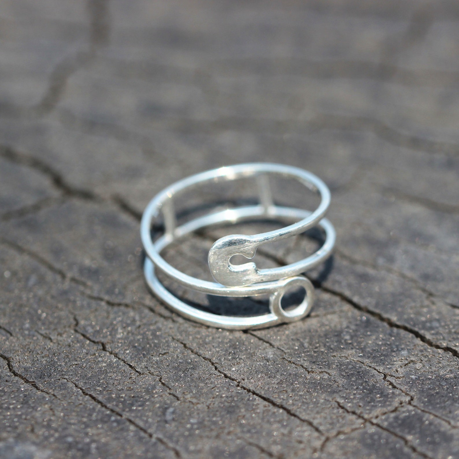 Safety Pin Ringsterling Silver Pin Ringpin Warp Ringstick - Etsy