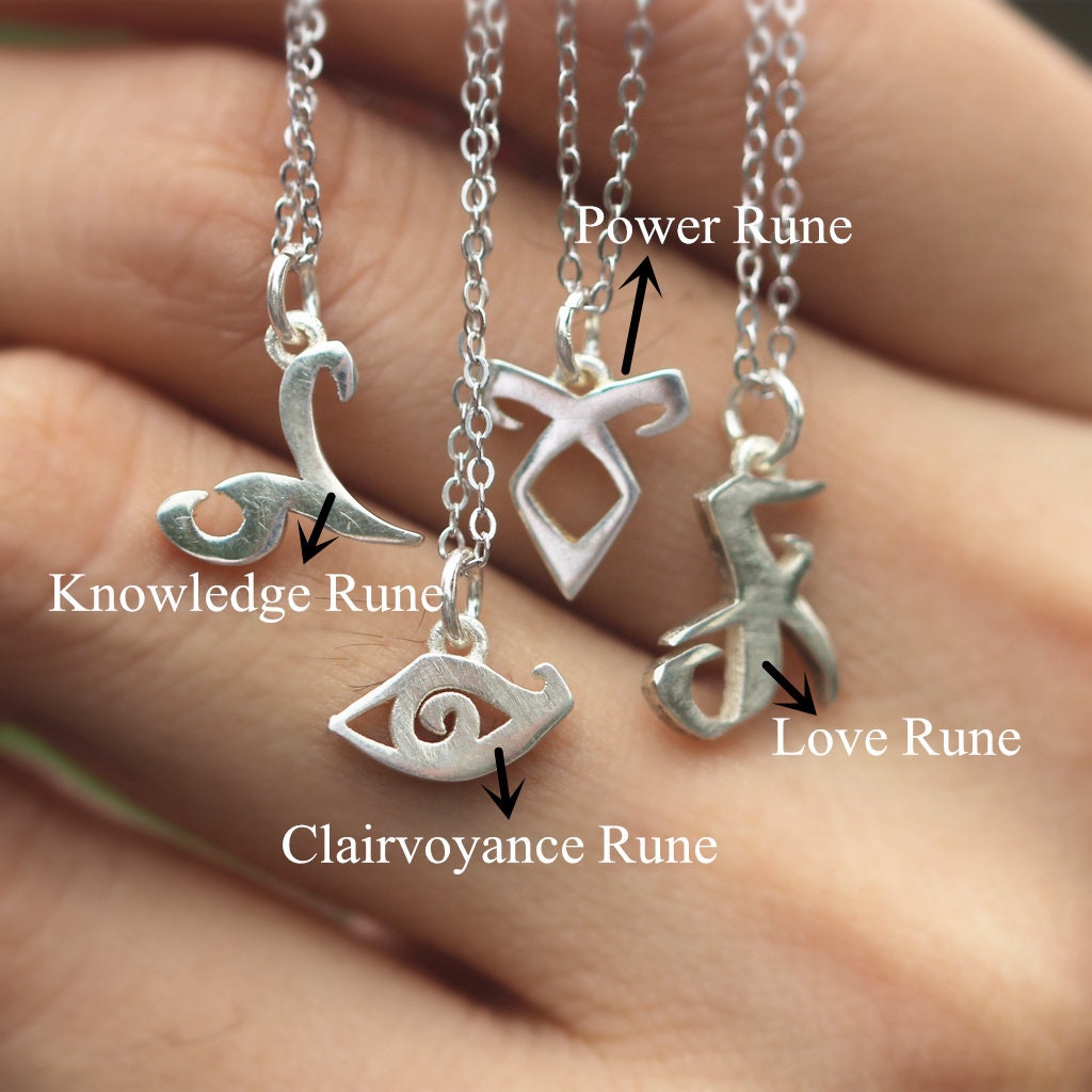 Set of 4 925 Sterling Silver Power Runes Necklaceparabatai - Etsy Hong Kong