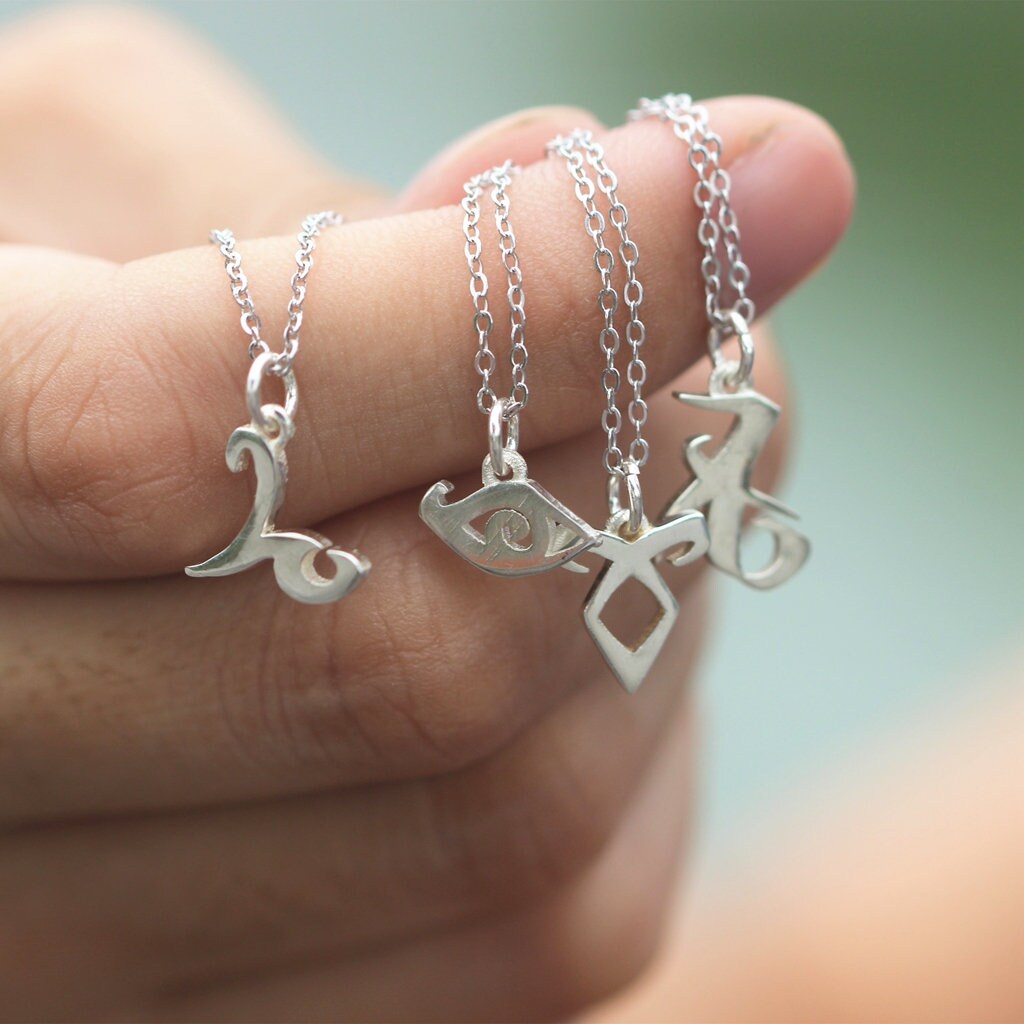 Set of 4 925 Sterling Silver Power Runes Necklaceparabatai - Etsy Hong Kong