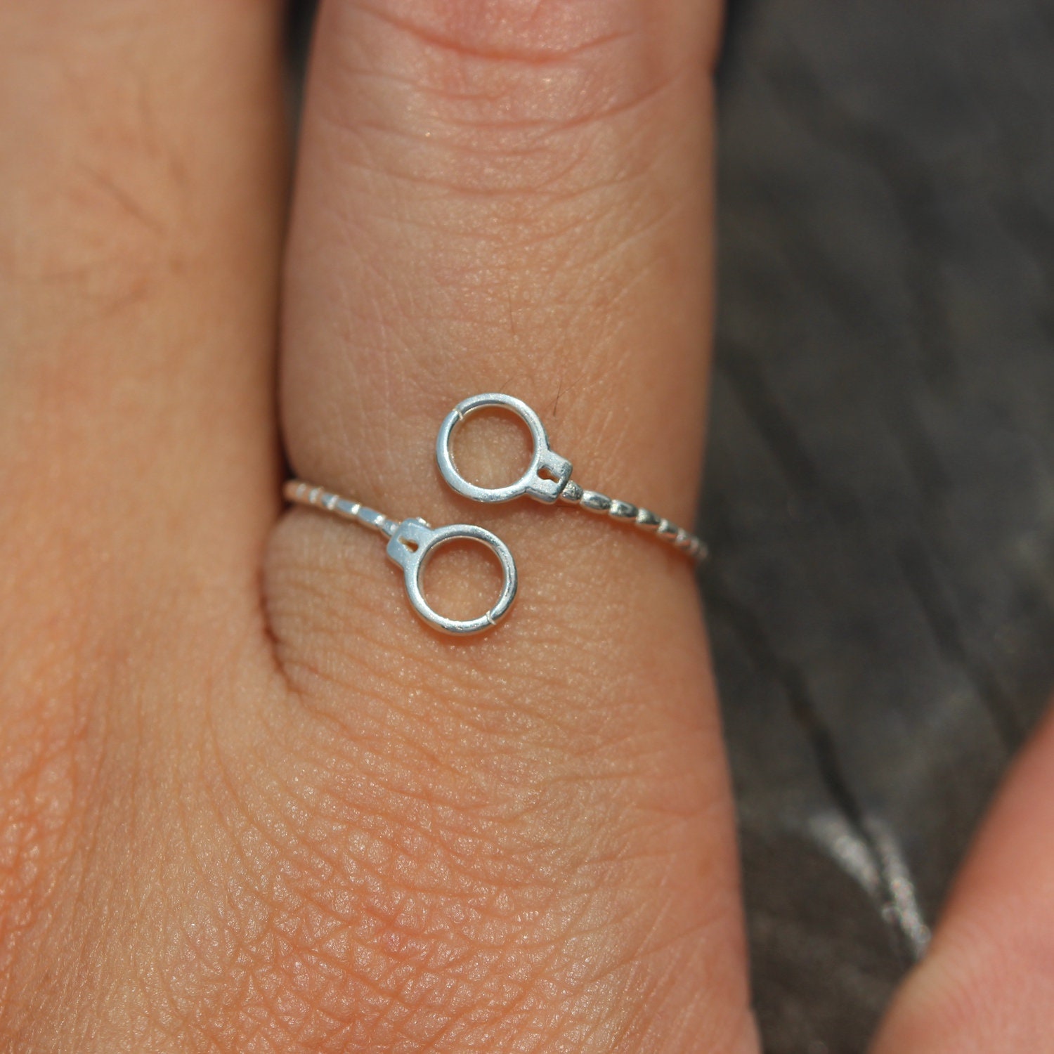 Sterling Silver Handcuff Ringdainty Handcuffs Connector | Etsy