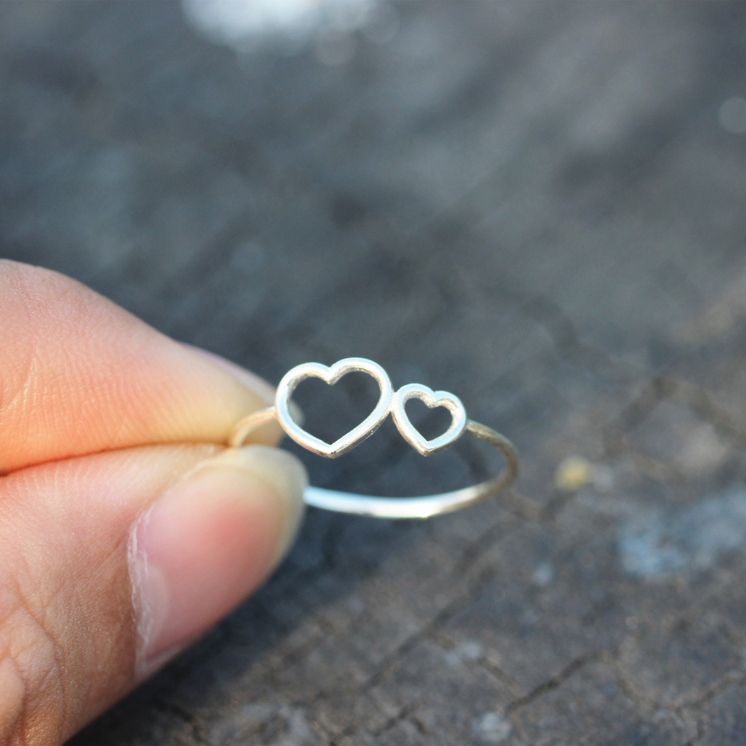 925 Sterling Silver HEART Ringtwo Heart Ring 2 Heart | Etsy 925 Sterling Silver HEART Ringtwo Heart Ring 2 Heart | Etsy