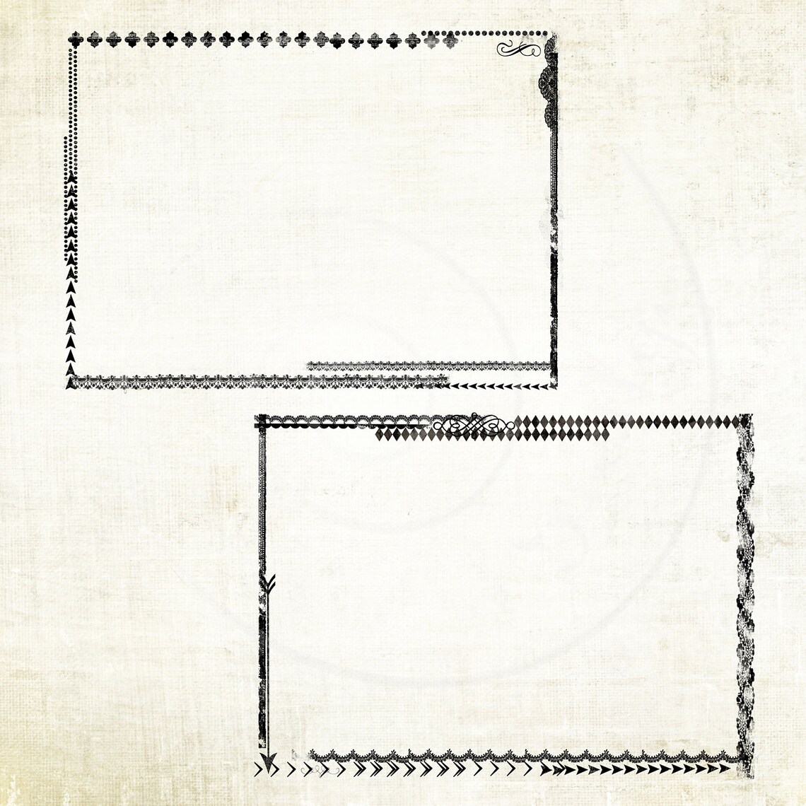 6 Digital 5x7 Picture Frames Borders Clipart Digital Scrapbook | Etsy
