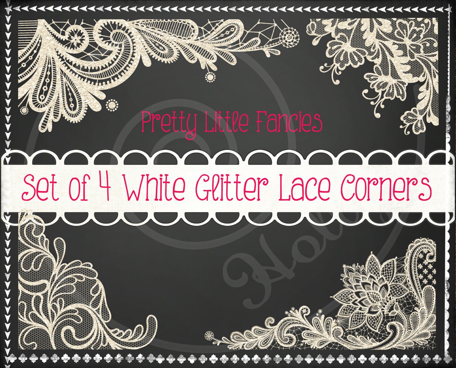 Corner Lace Clipart Black
