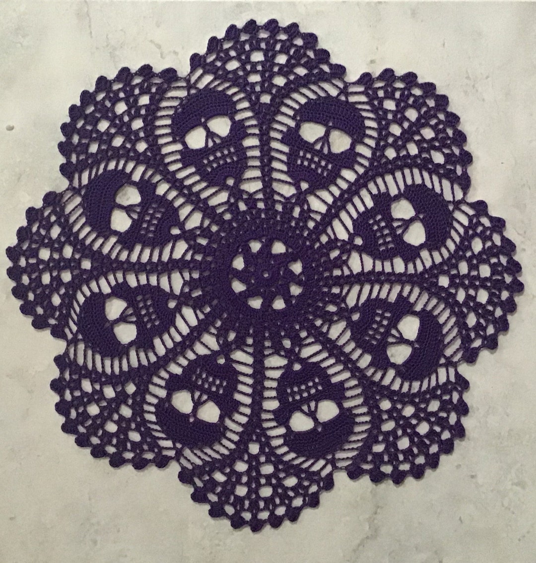 Crochet Purple Doily With Skulls, Gothic Style - Etsy