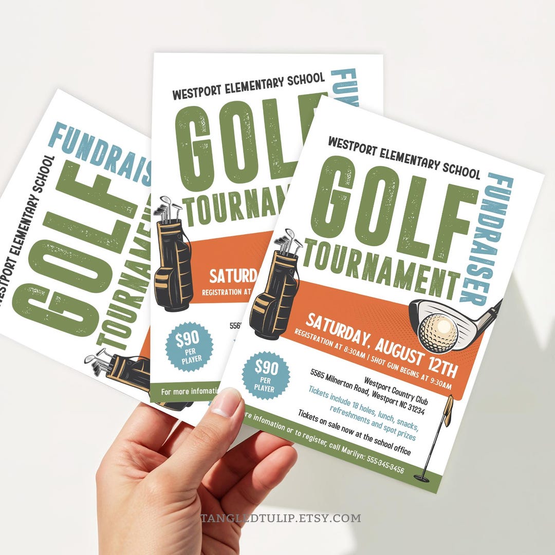 Editable Golf Fundraiser Flyer Template, Golf Tournament Fundraiser ...