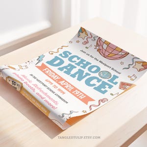 Editable School Dance Poster, School Dance Announcement Poster, PTO PTA ...