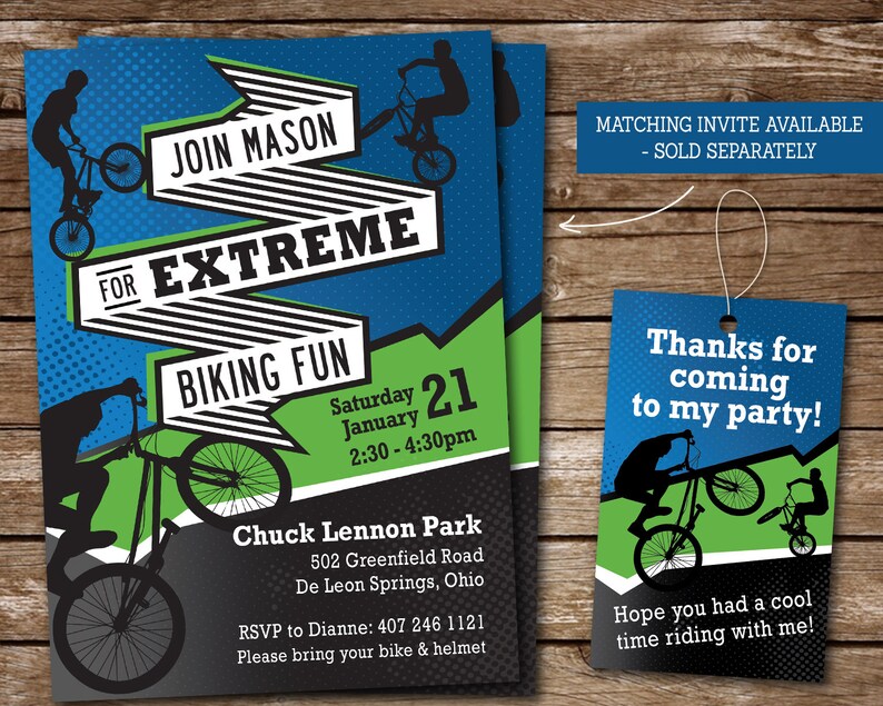 Party Favor Tags Bike Thank You Tags Thank You Tags Favor | Etsy