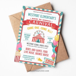 Back to School Carnival Flyer | School Fun Fair Event Poster ...