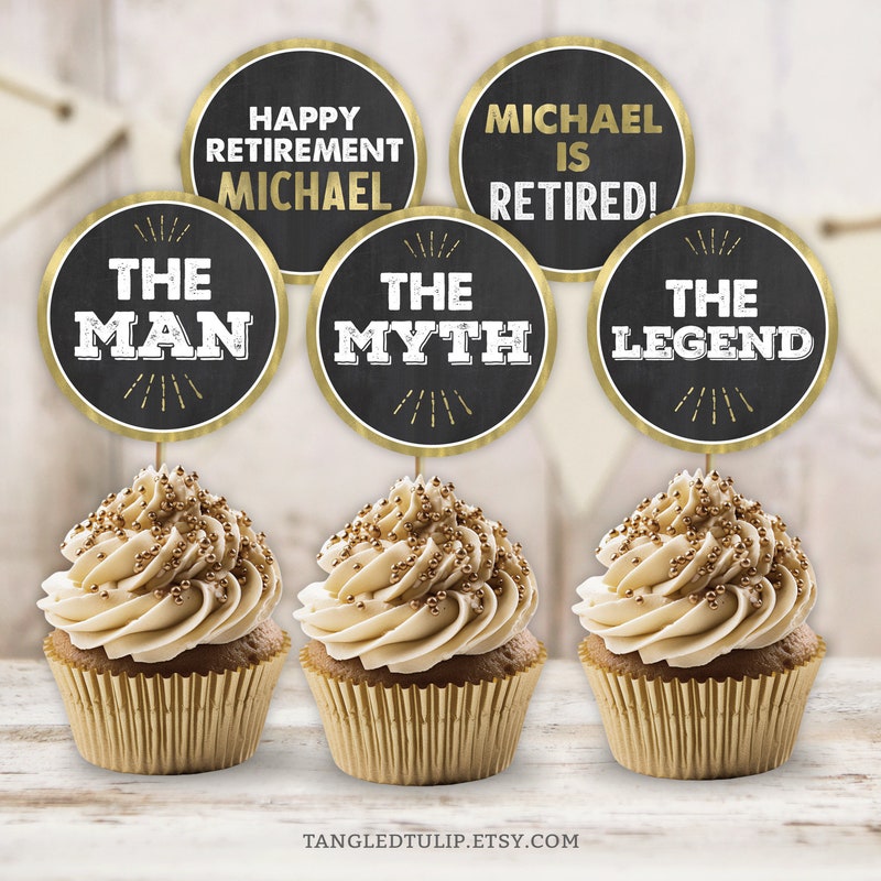 Retirement Cupcake Picks - Etsy