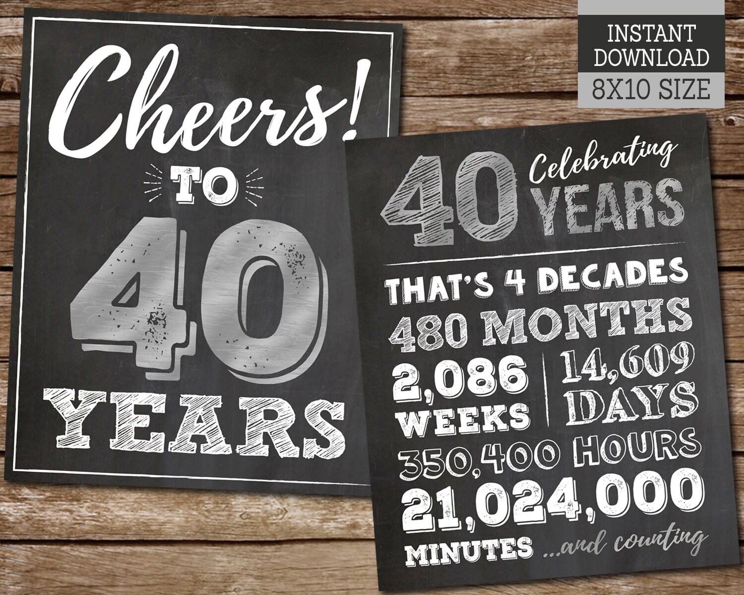 40th Birthday Sign Pack 40th Birthday Printable Signs 55 Off