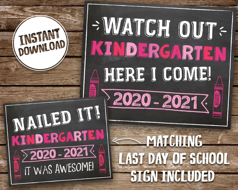 First day of kindergarten 2021 sign - dnalopi
