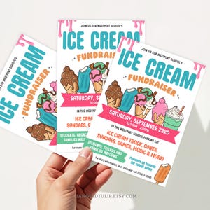 Editable Ice Cream Fundraiser Flyer, Ice Cream Fundraiser Invitation ...