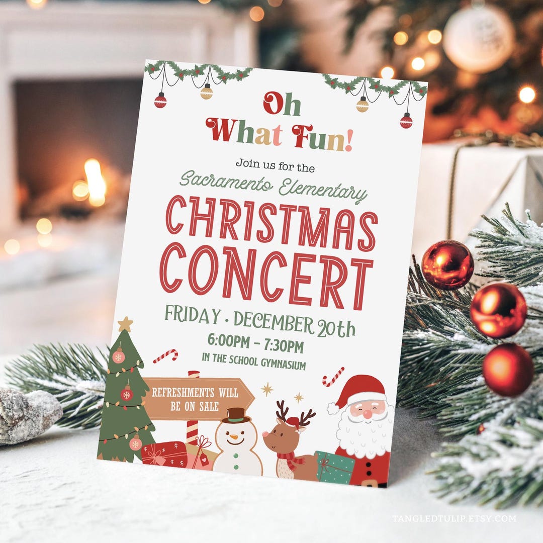 Christmas Concert Flyer | School Holiday Concert Poster | Oh What Fun ...