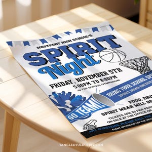 School Spirit Night Flyer & Poster Templates: Editable Pep Rally ...