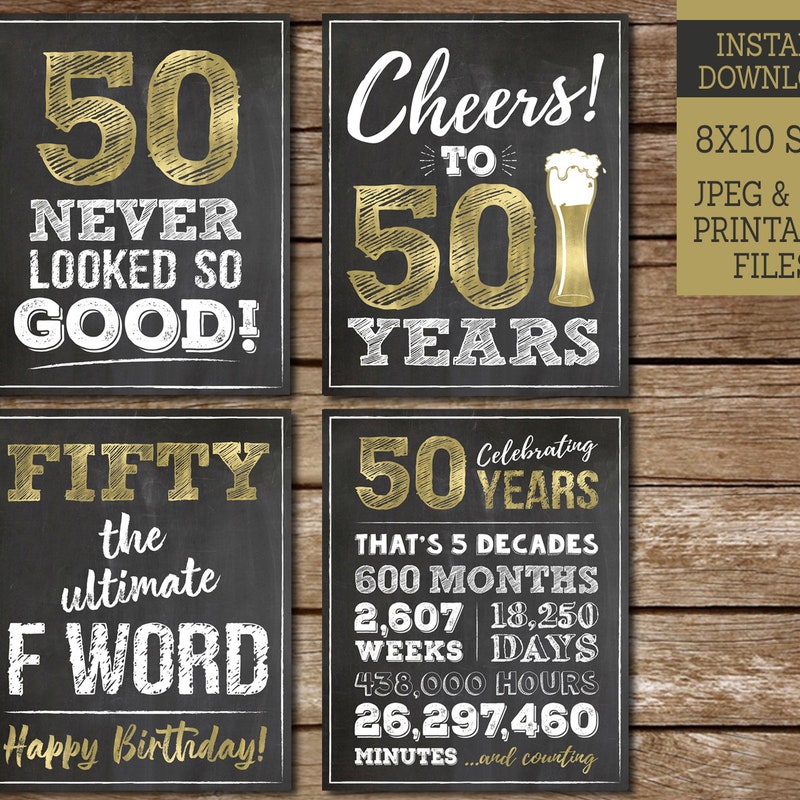 8x10 50th Birthday Poster - Etsy