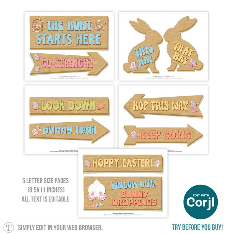 Easter Egg Hunt Signs | Directional Egg Hunt Signs | Easter Hunt Arrows ...