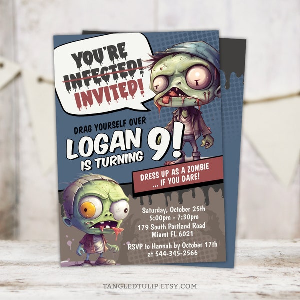 Zombie Invitation - Etsy