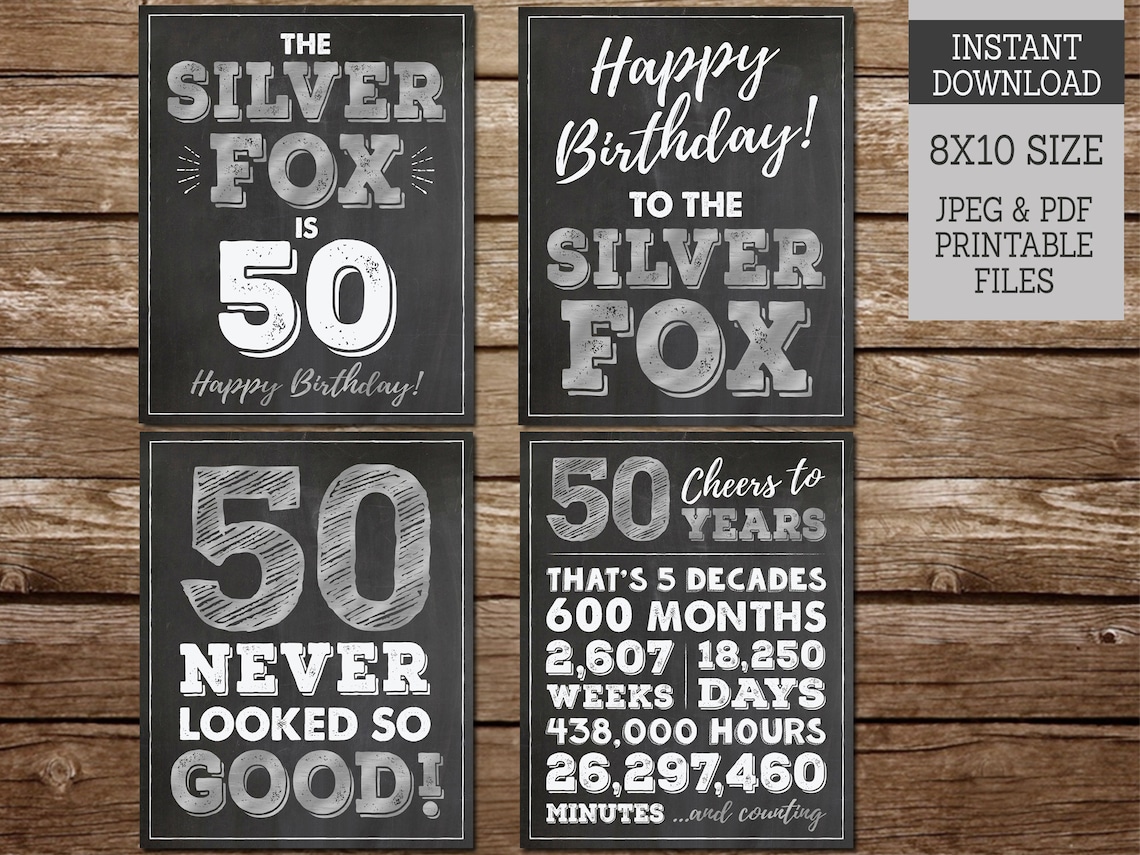 50th Birthday Sign Pack 50th Birthday PRINTABLE Signs the | Etsy