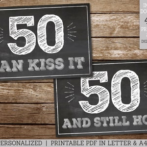 50th Birthday Signs, 50 Sucks, 50 Rocks, 50 Blows, 50 Can Kiss It ...