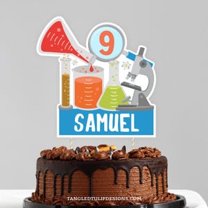 Science Birthday Cake Topper, Printable Boy Science Cake Topper ...