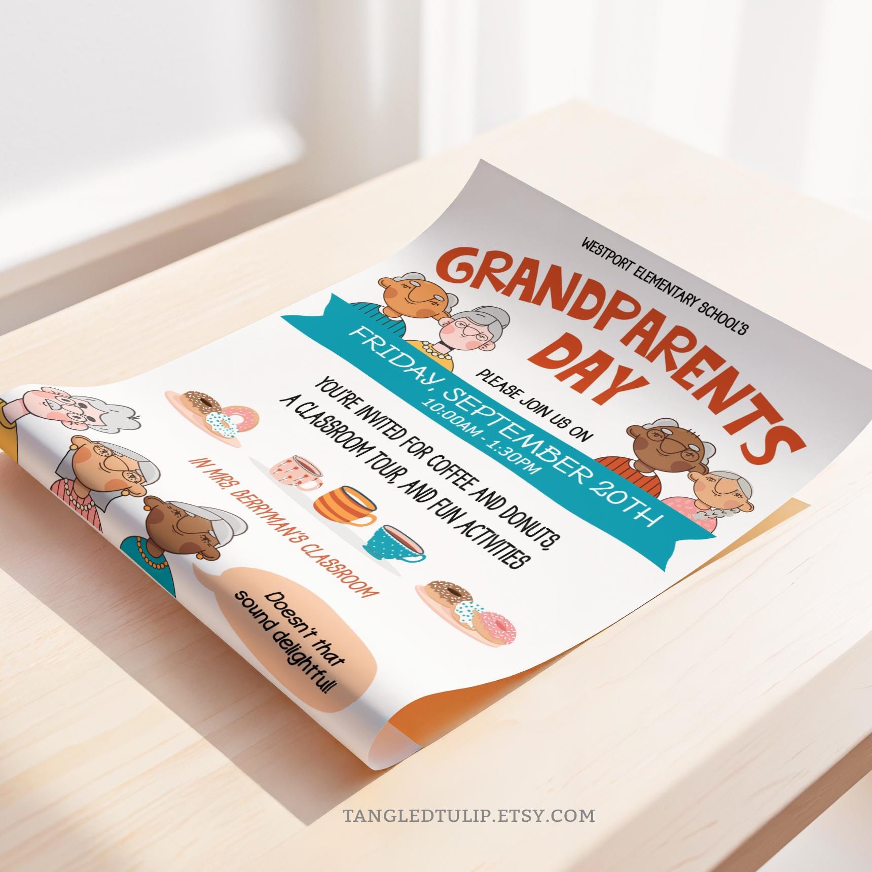 Grandparents Day Invitation Template, Editable Grandparents Day Invite ...