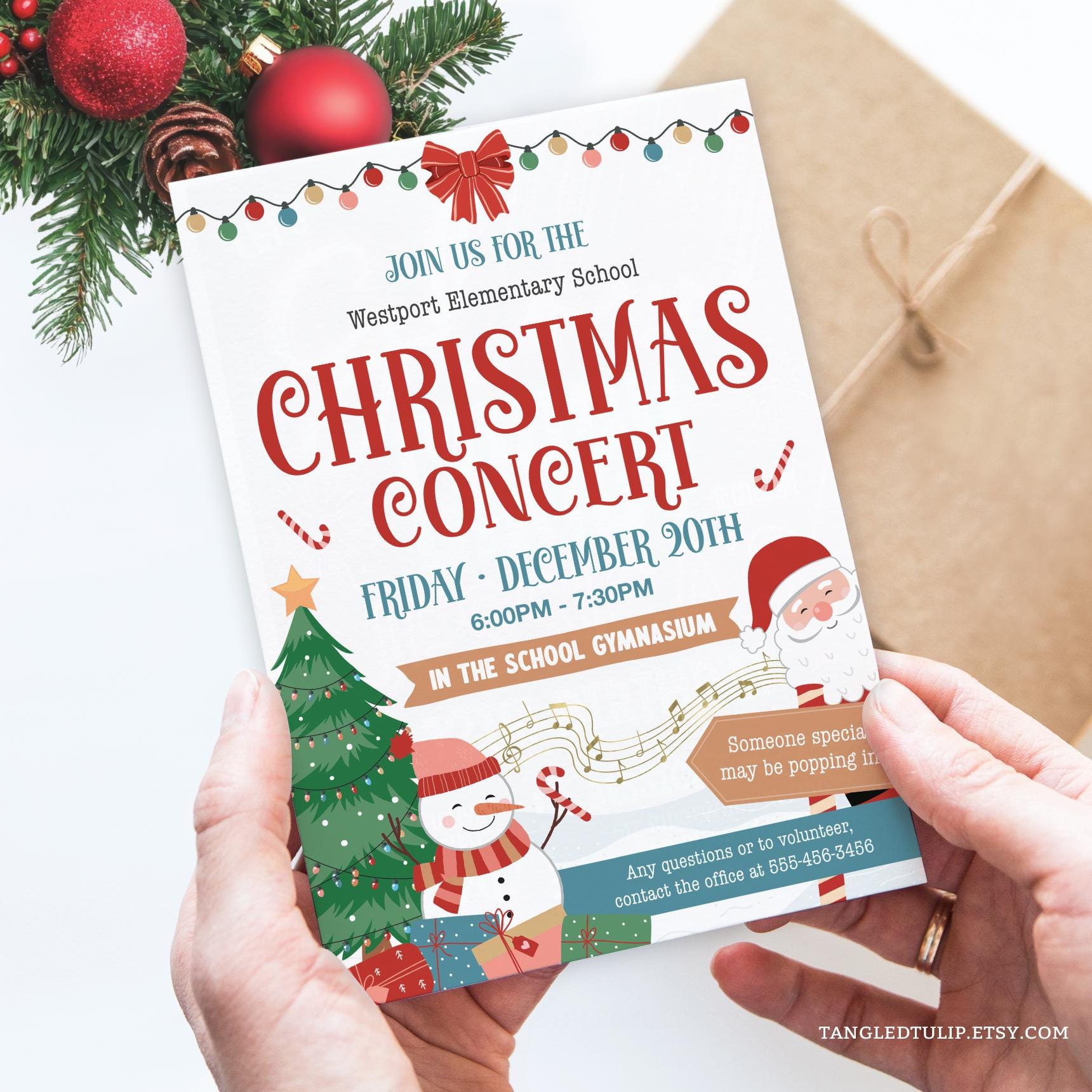 Christmas Concert Invitation and Poster: Editable School Christmas ...