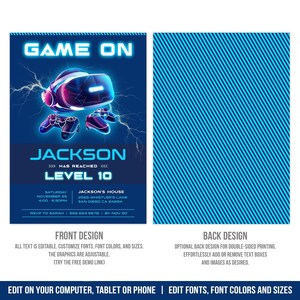 VR Party Invitation, Editable Printable VR Gamer Birthday Invite, VR ...