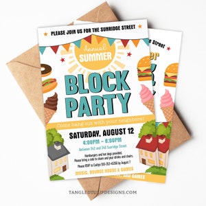 Summer Block Party Flyer | Community Summer Street Event Flyer ...