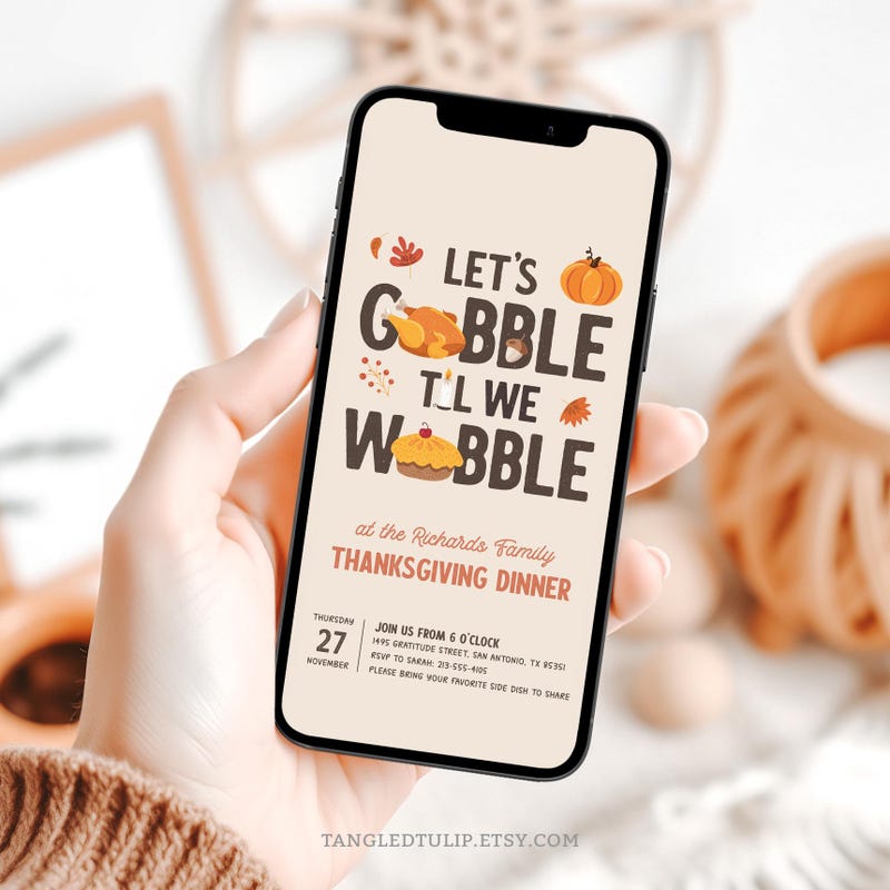 Gobble to You Wobble Invitations - Etsy