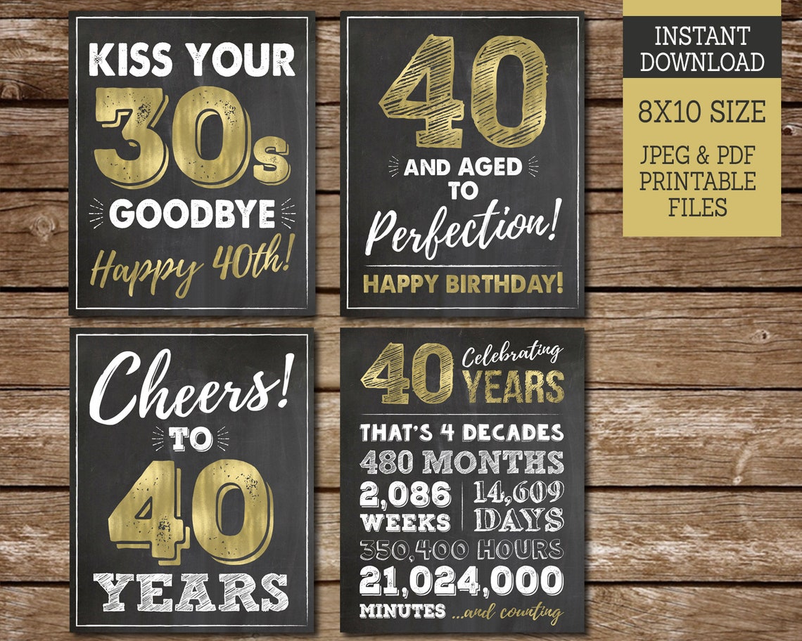 Kiss Your 30s Goodbye 40 Aged to Perfection Happy 40th - Etsy
