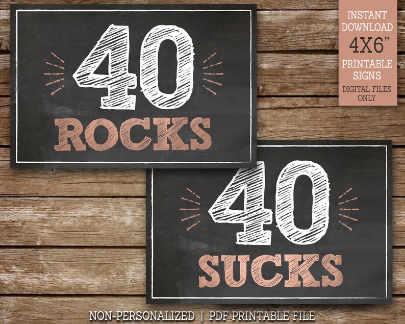 40th Birthday Signs 40 Sucks 40 Rocks 40 Blows Cheers to - Etsy