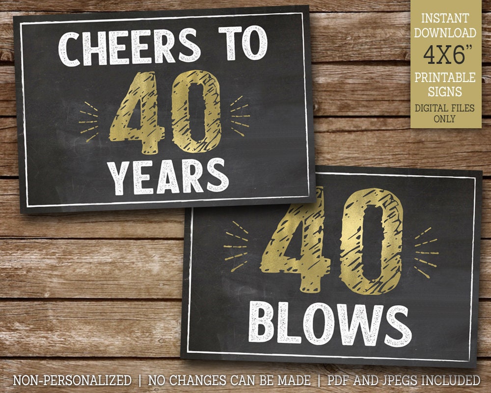 40th Birthday Signs 40 Sucks 40 Rocks 40 Can Kiss It | Etsy