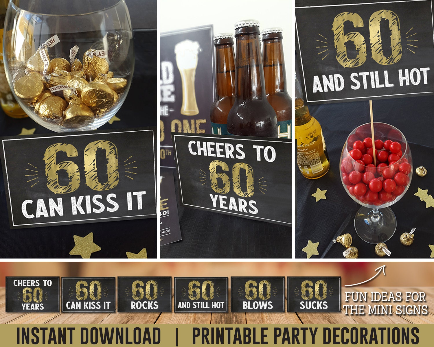 Cheers and Beers to 60 Years PRINTABLE 60th Birthday Party - Etsy